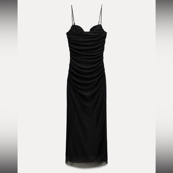 Zara | Dresses | Zara Tulle Midi Dress | Poshmark